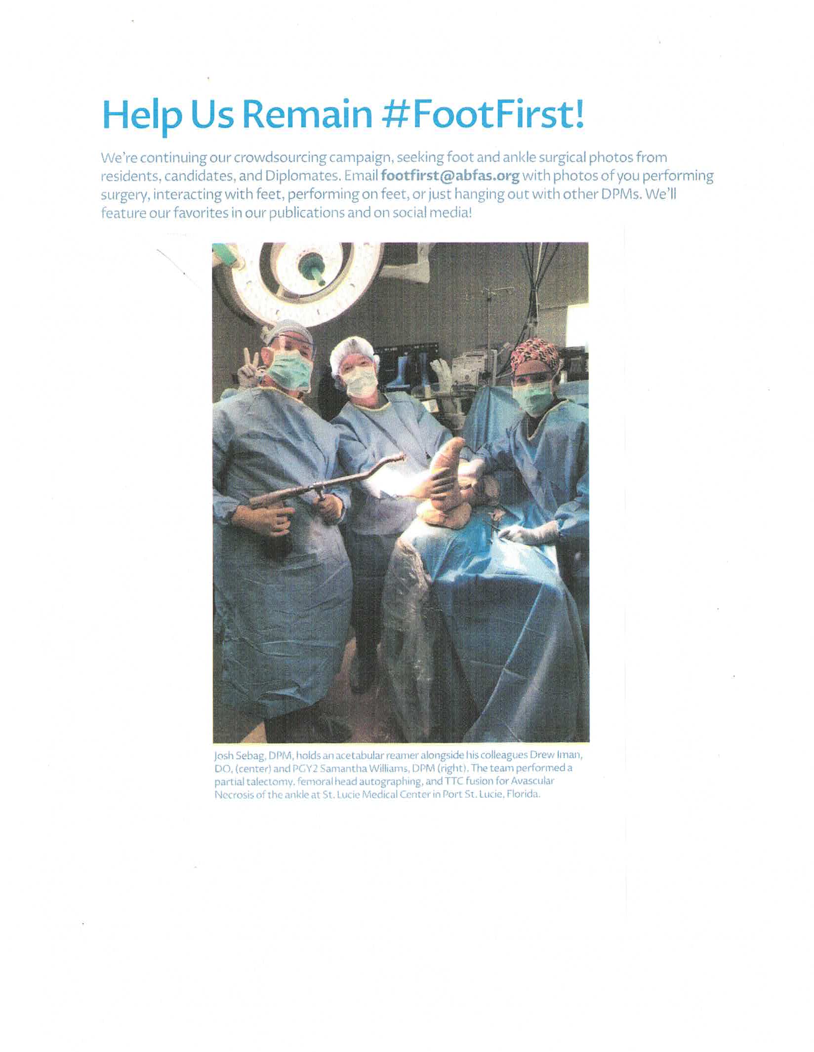 Dr. Sebag and Dr. Iman in action! - Coastal Orthopaedic & Sports ...